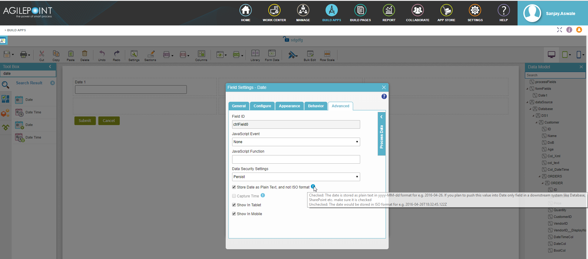 Changes to Default behavior of Date and DateTime controls – AgilePoint NX Unleashed