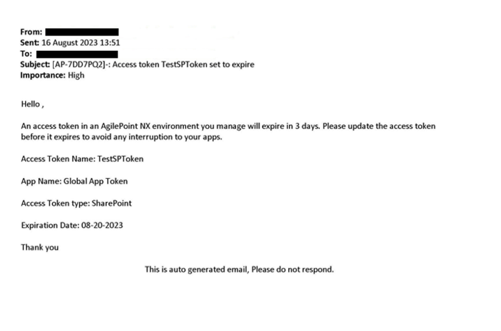 Enable Access Token Expiry Notification – AgilePoint NX Unleashed